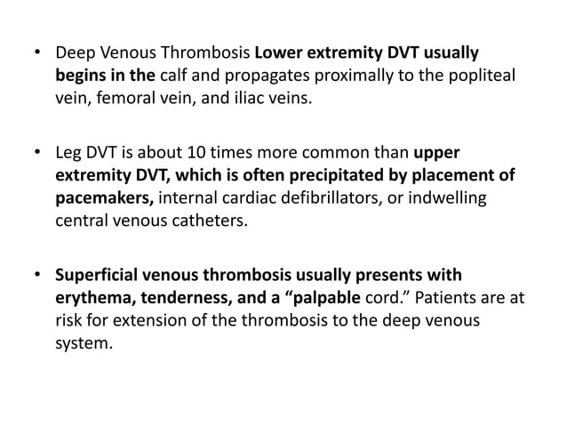 Deep vein thrombosis (DVT) | PPTX | Blood Disorders | Diseases and Conditions