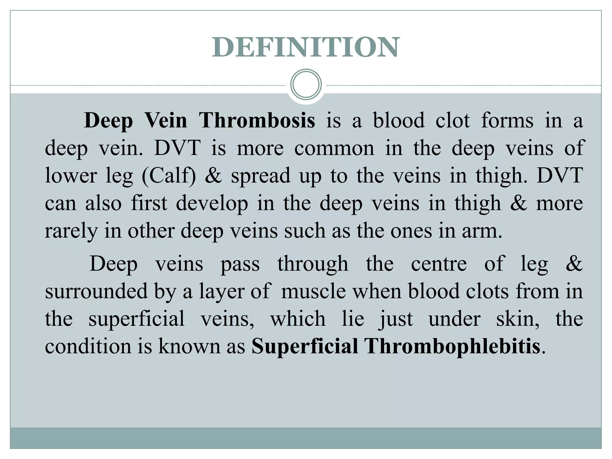 DVT (Deep vein thrombosis) | PDF