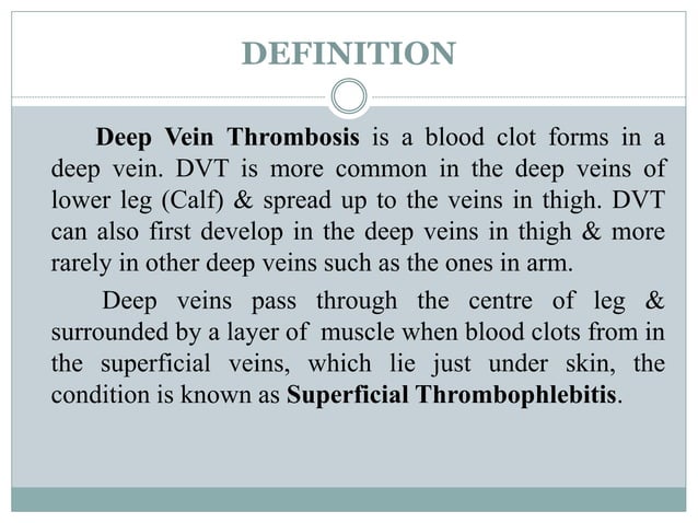 DVT (Deep vein thrombosis) | PDF