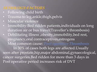 Deep vein thrombosis agp | PPTX | Death, Injury, or Military Conflict ...