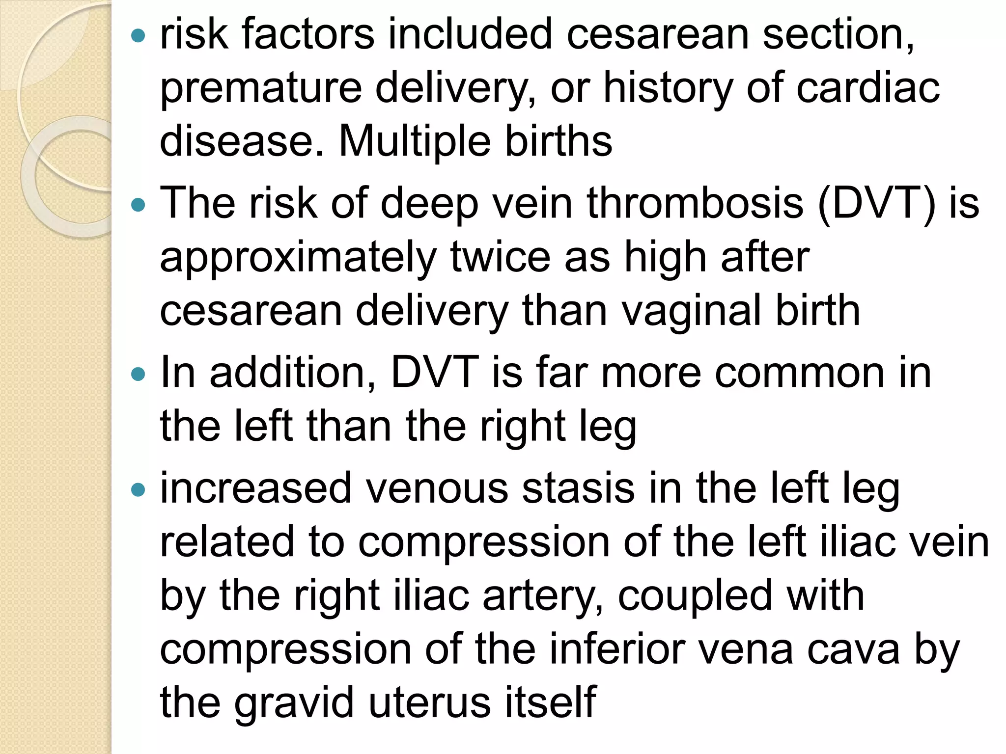Deep vein thrombosis and pulmonary embolism in pregnancy | PPTX