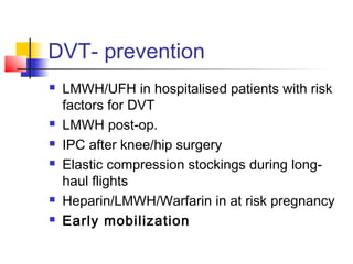 Deep vein thrombosis and pulmonary thromboembolism | PPT