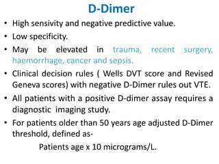 Deep vein thrombosis (DVT) and Pulmonary embolism (PE) | PPTX