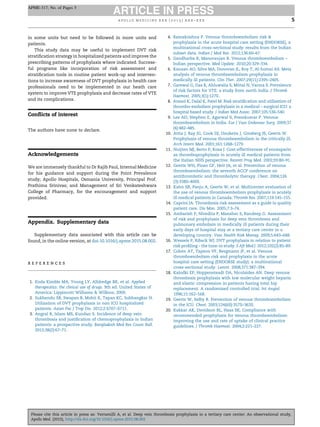 Deep vein thrombosis prophylaxis in a tertiary care center: An ...