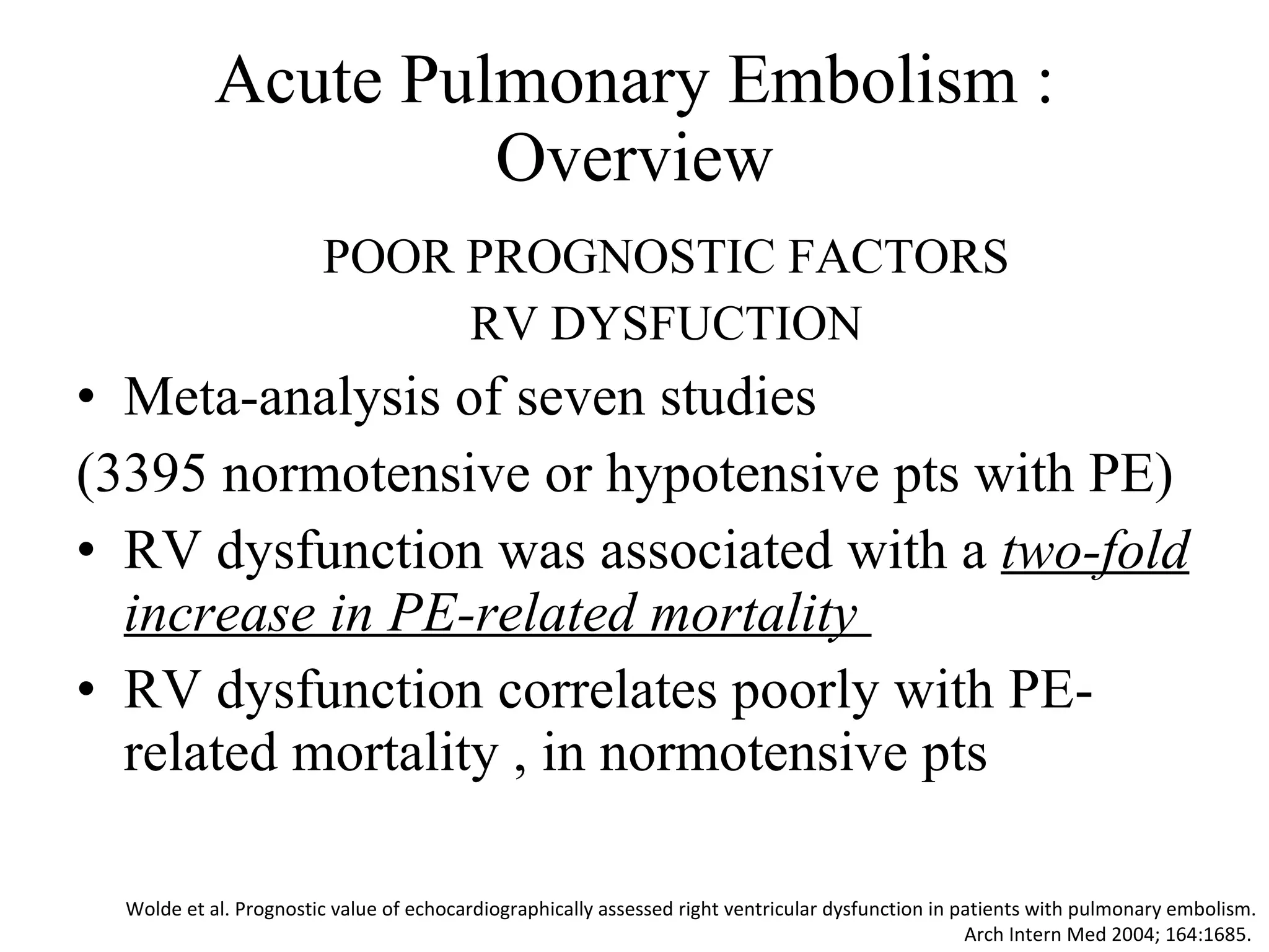 Deep Venous Thrombosis and Pulmonary Embolism : Diagnostic Approach and ...