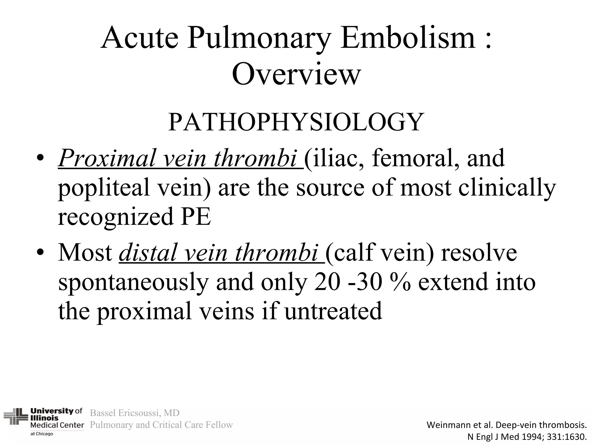 Deep Venous Thrombosis and Pulmonary Embolism : Diagnostic Approach and ...