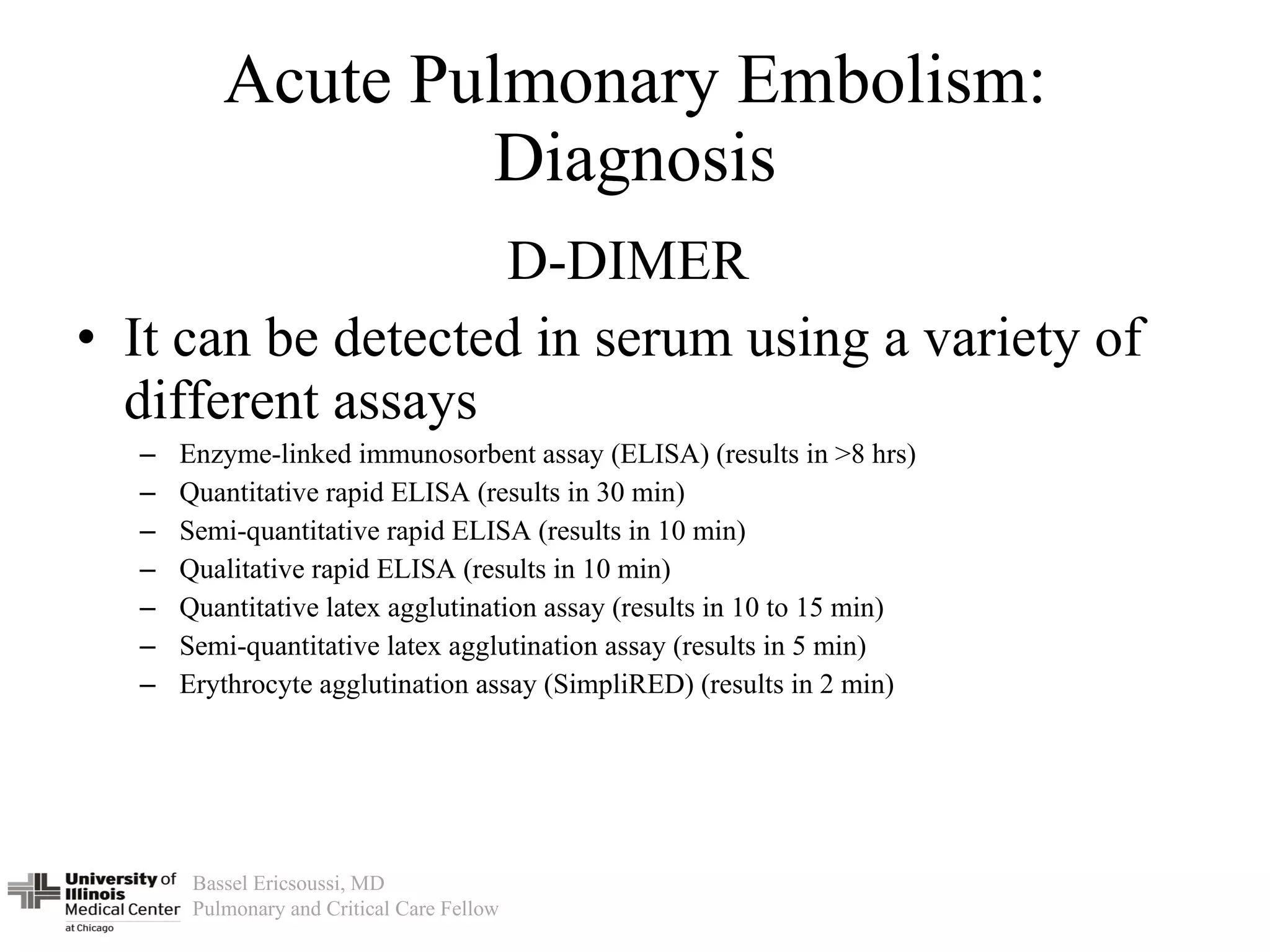 Deep Venous Thrombosis and Pulmonary Embolism : Diagnostic Approach and ...