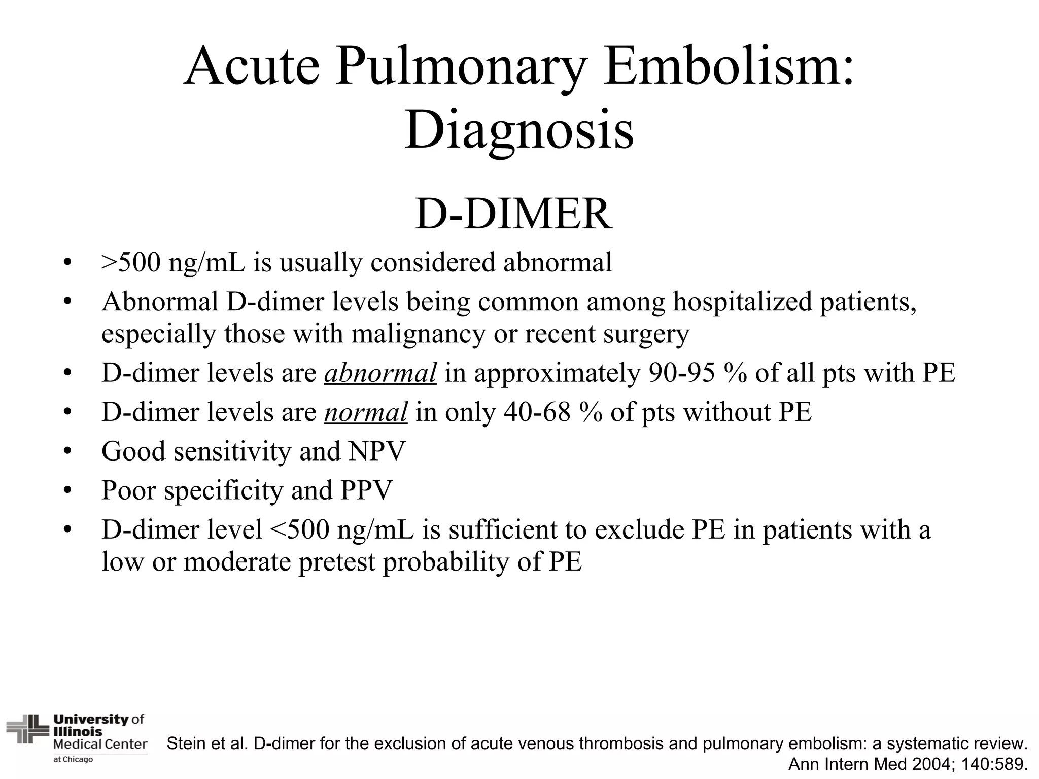 Deep Venous Thrombosis and Pulmonary Embolism : Diagnostic Approach and ...