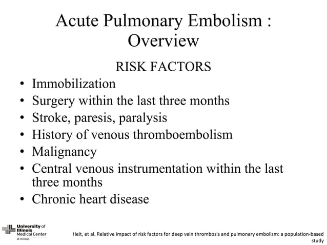 Deep Venous Thrombosis and Pulmonary Embolism : Diagnostic Approach and ...