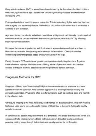 Effective Deep Vein Thrombosis Treatment by Dr.Gaurav Gangwani | PDF