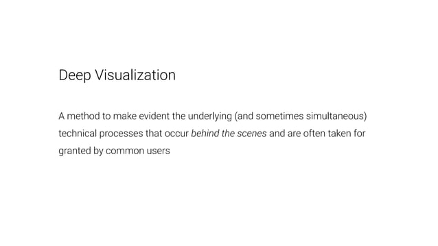 Experimental categorization and deep visualization | PPT