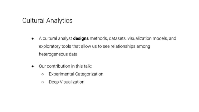 Experimental categorization and deep visualization | PPT