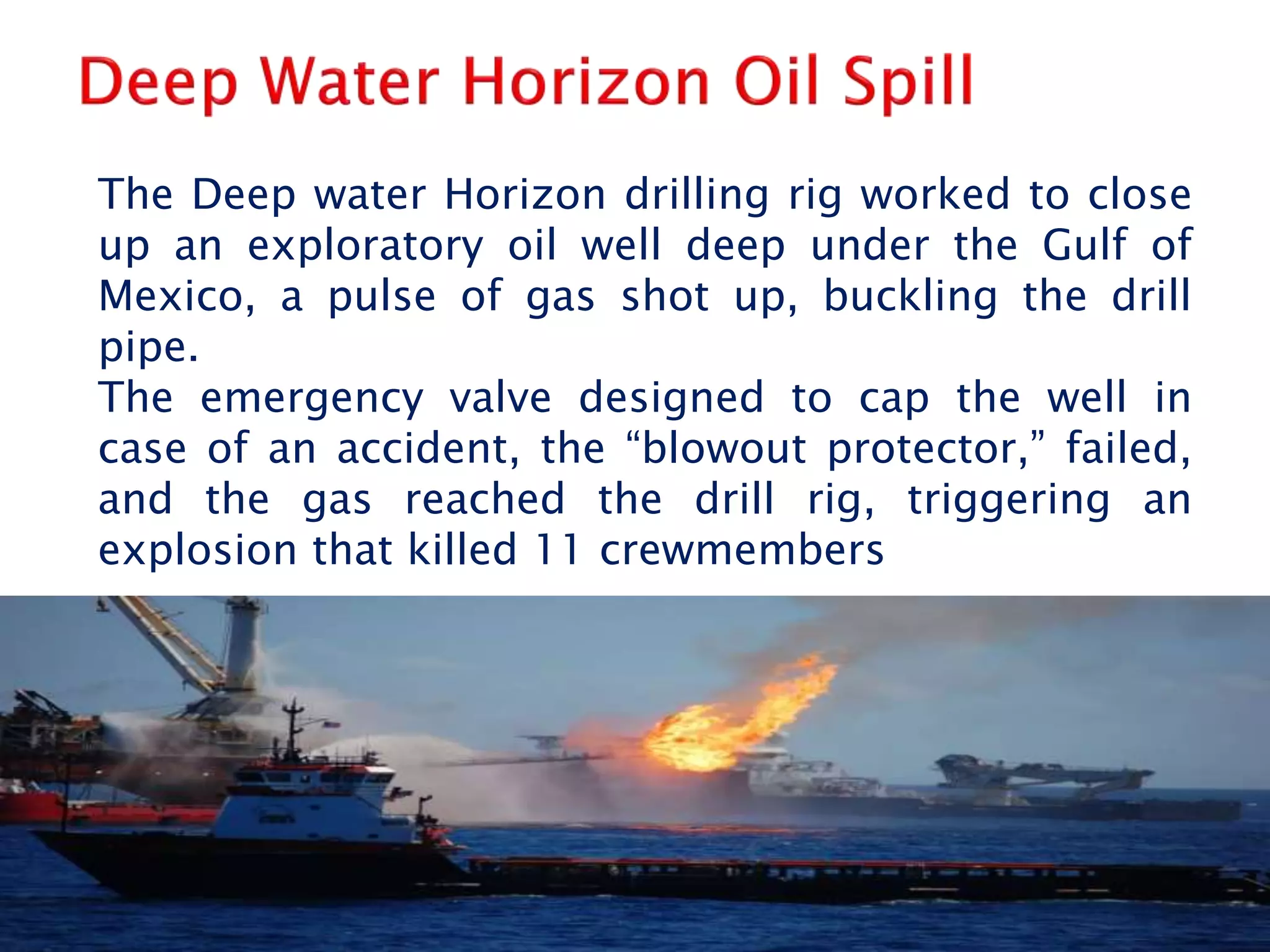 Deep Water Horizon Oil Spill (B. P. Oil Spill) | PPTX