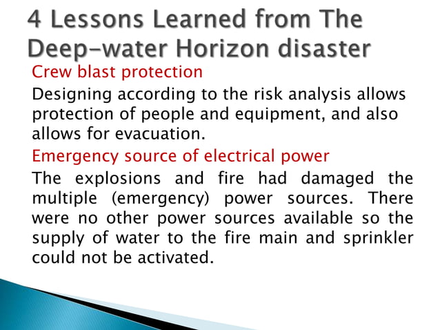 Deep Water Horizon Oil Spill (B. P. Oil Spill) | PPTX