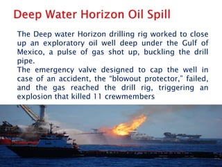 Deep Water Horizon Oil Spill (B. P. Oil Spill) | PPTX