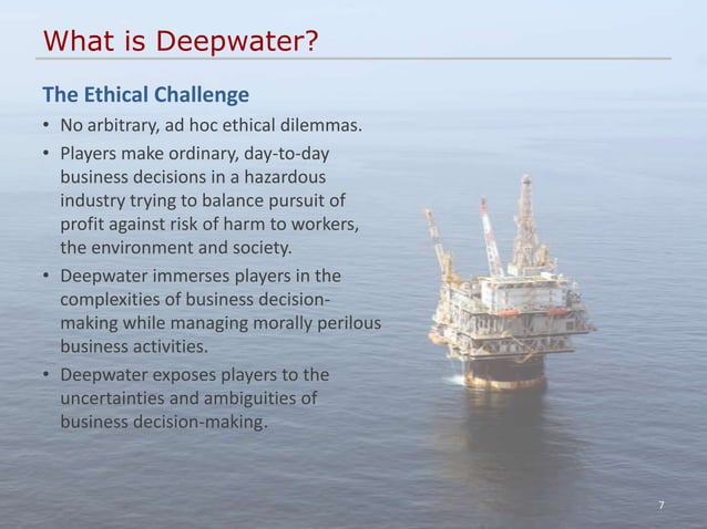 Deepwater: Business Ethics Simulation | PPTX