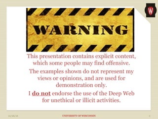 Scary Halloween Cybersecurity Lecture -- The Deep Web | PPT