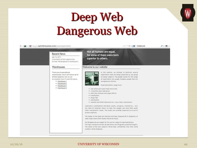 Scary Halloween Cybersecurity Lecture -- The Deep Web | PPT