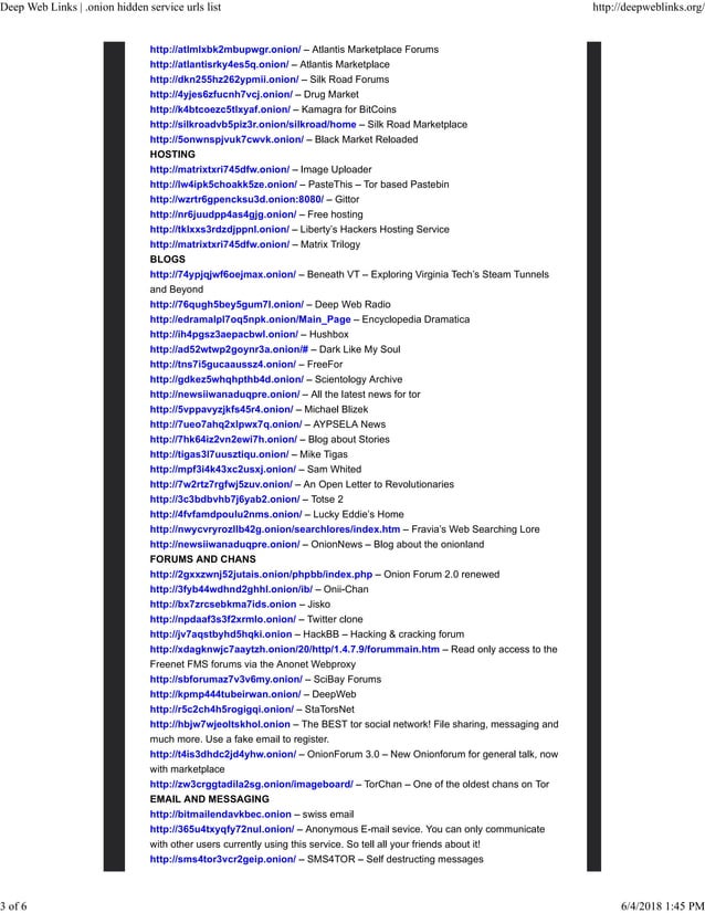 Deep web links .onion hidden service urls list 1 | PDF