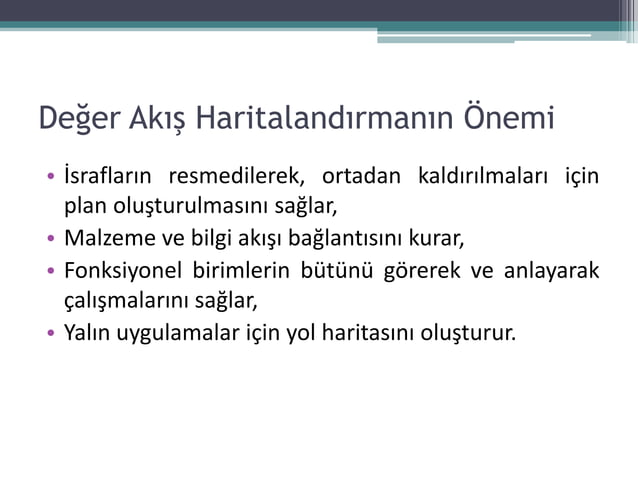 Değer akışı haritalama, value stream mapping | PPTX