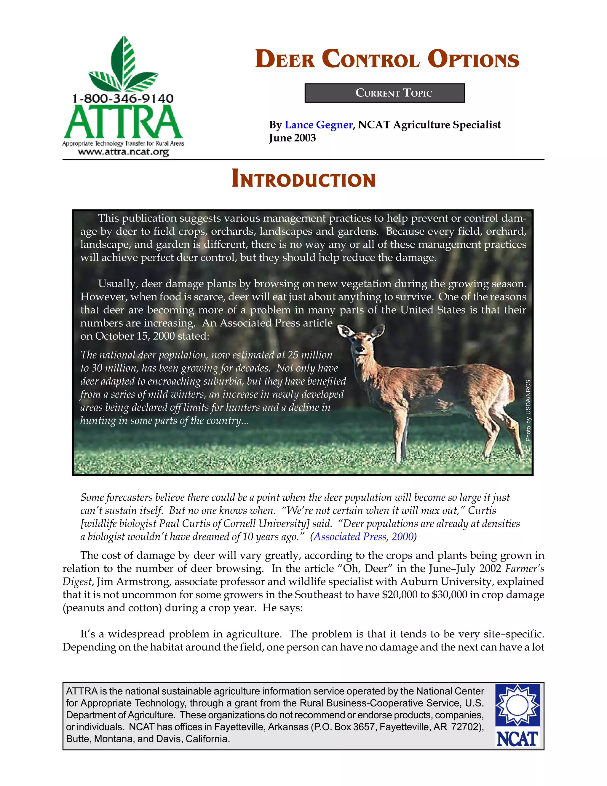 Deer Control Options | PDF