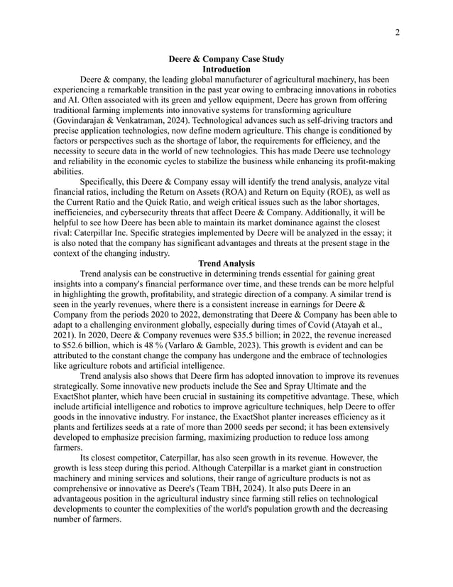 Deere & Company Case Study.edited.edited.docx | Agriculture | Industries