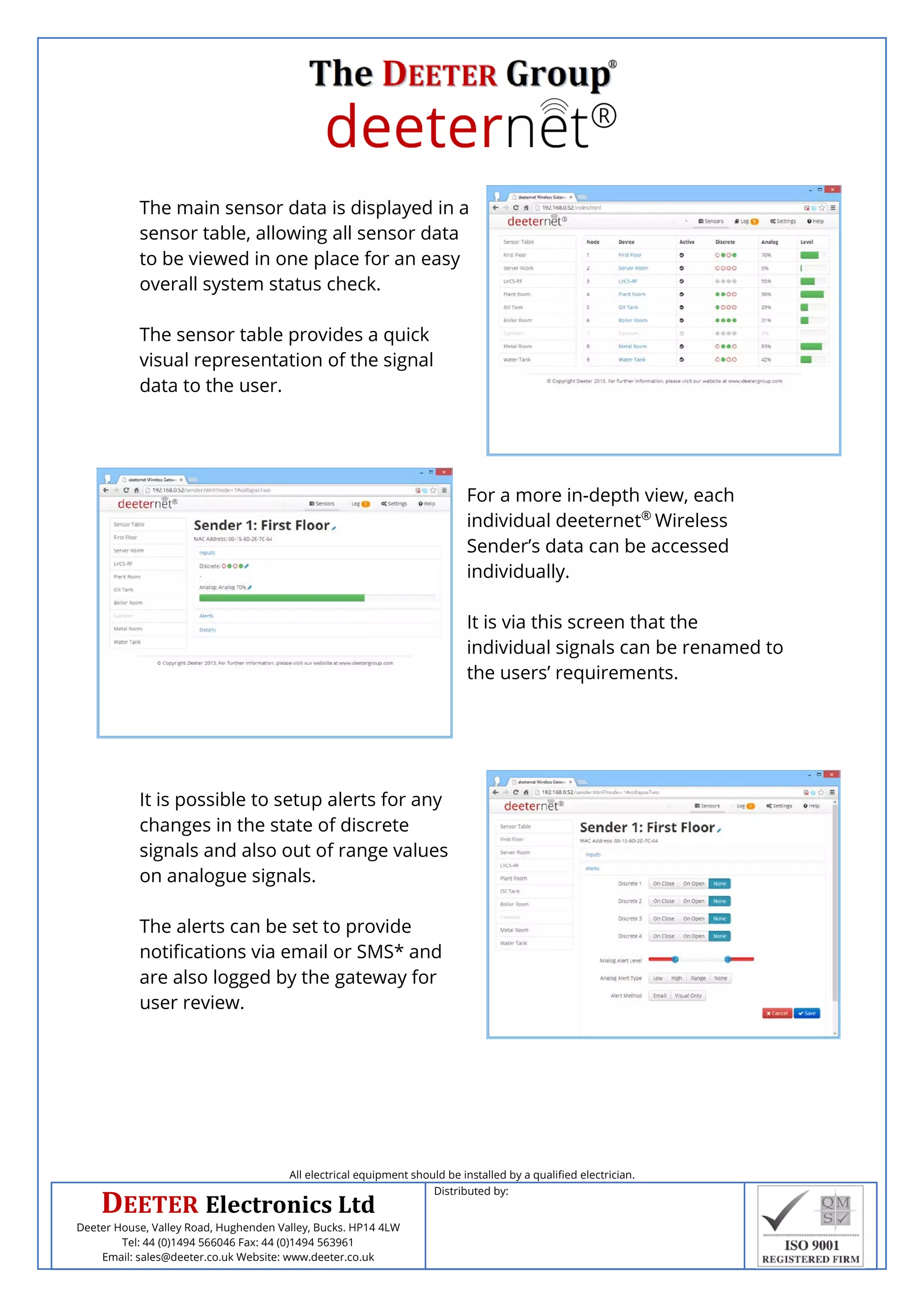 Deeternet Wireless Gateway - Spec Sheet | PDF