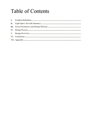 Conceptual Design of a Light Sport Aircraft | DOCX