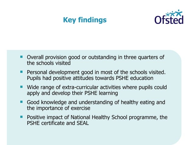 PSHE education in School - Ofsted | PPT