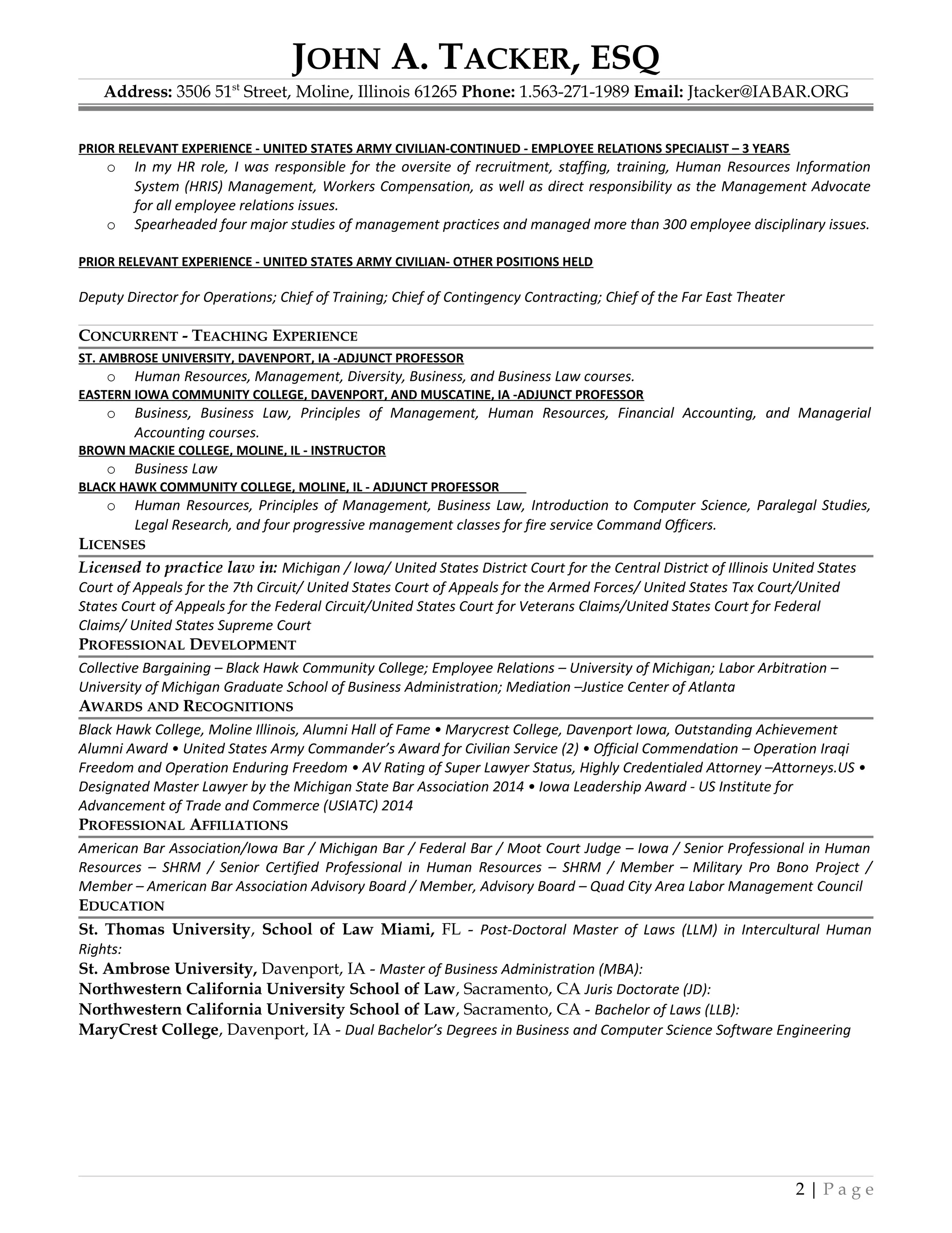 John Tacker_FinalResume August 5th | DOC