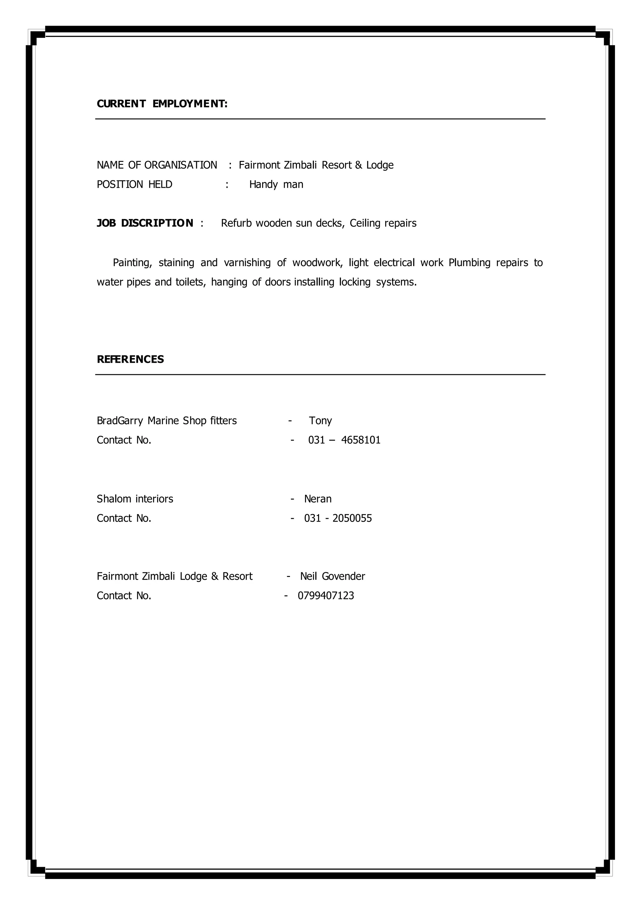 Bongani (1) CV | PDF