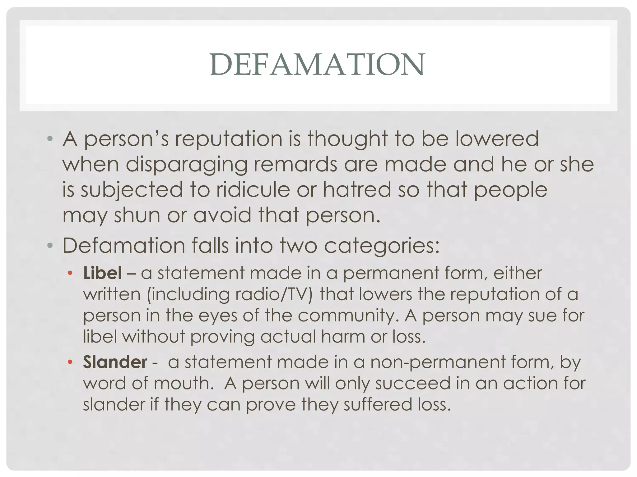 Defamation | PPTX