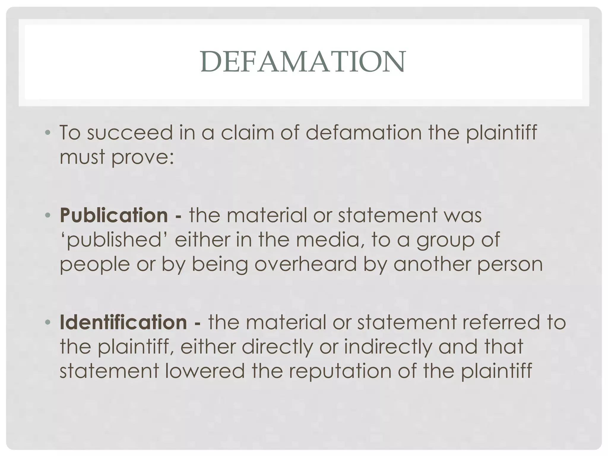 Defamation | PPTX