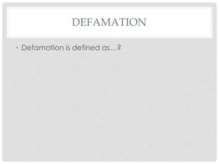 Defamation | PPTX