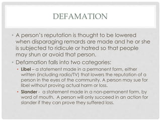 Defamation | PPTX