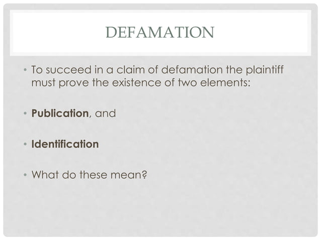 Defamation | PPTX | Law