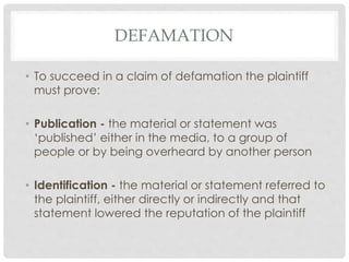 Defamation | PPTX | Law