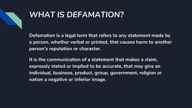 Defamation | PPTX | Law