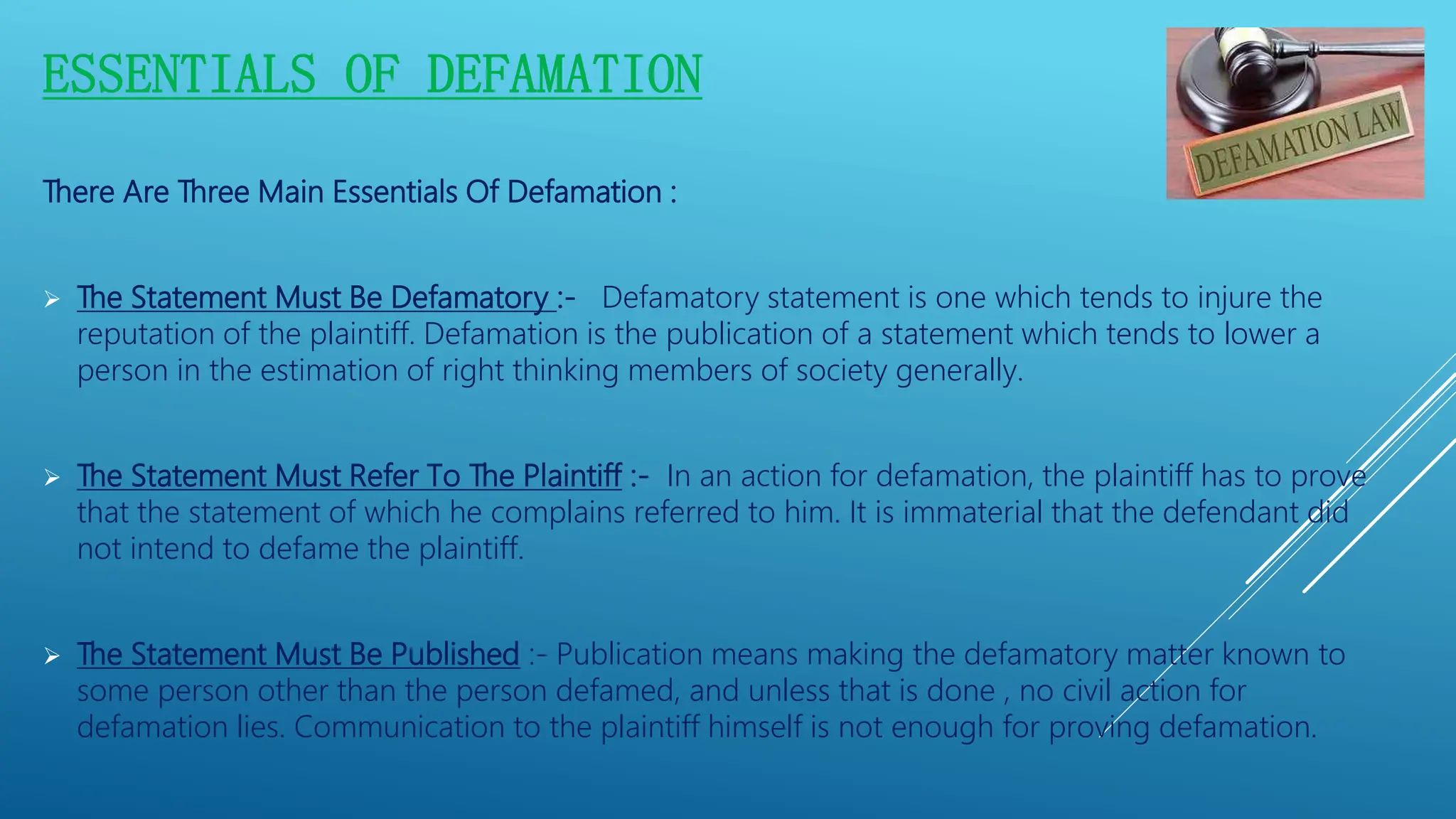 Defamation and its types - law of torts seminar ppt | PPTX