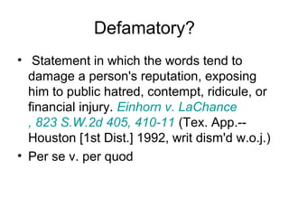 Defamation and privacy online | PPT