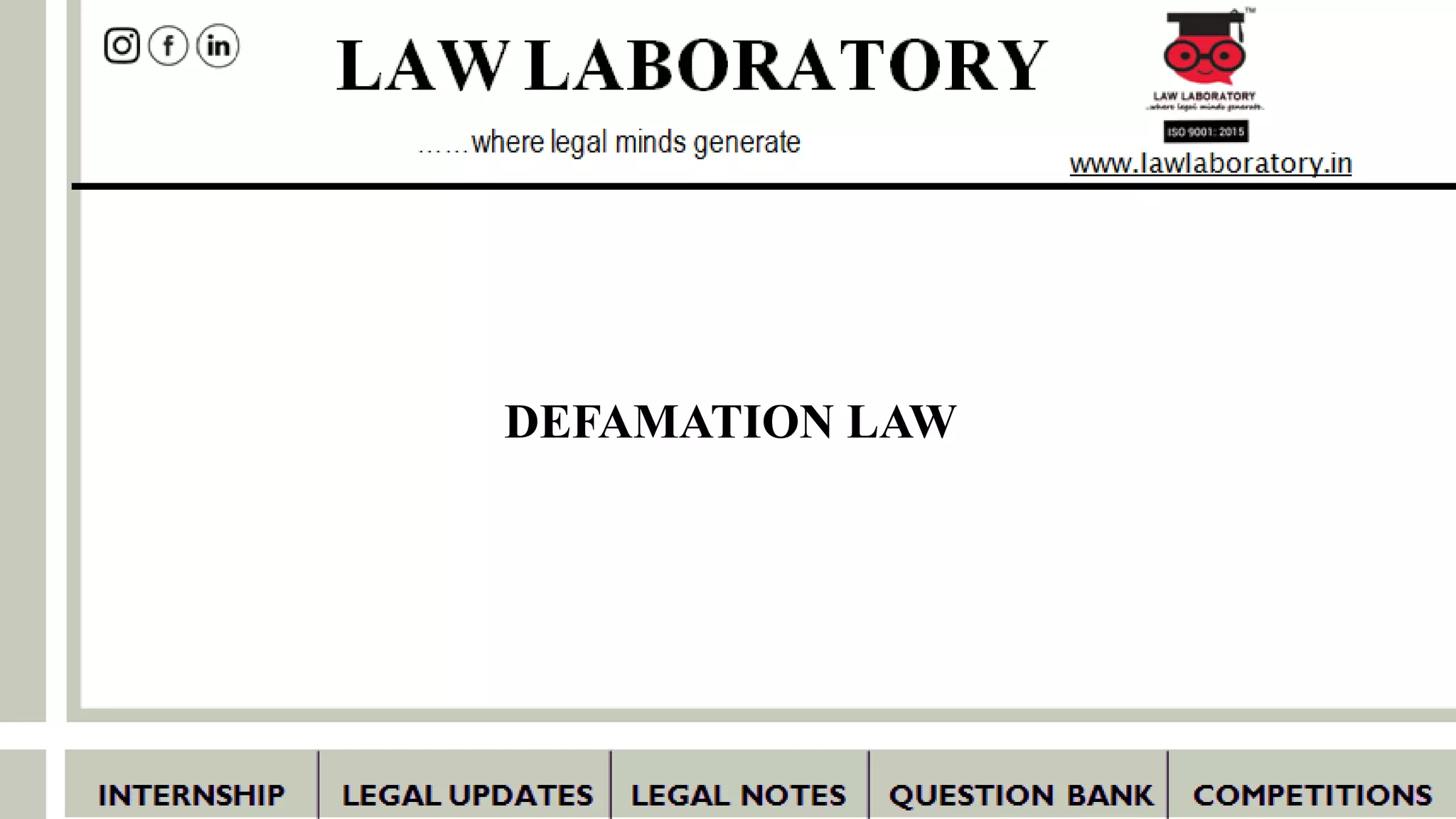 Defamation Law in India | PPTX