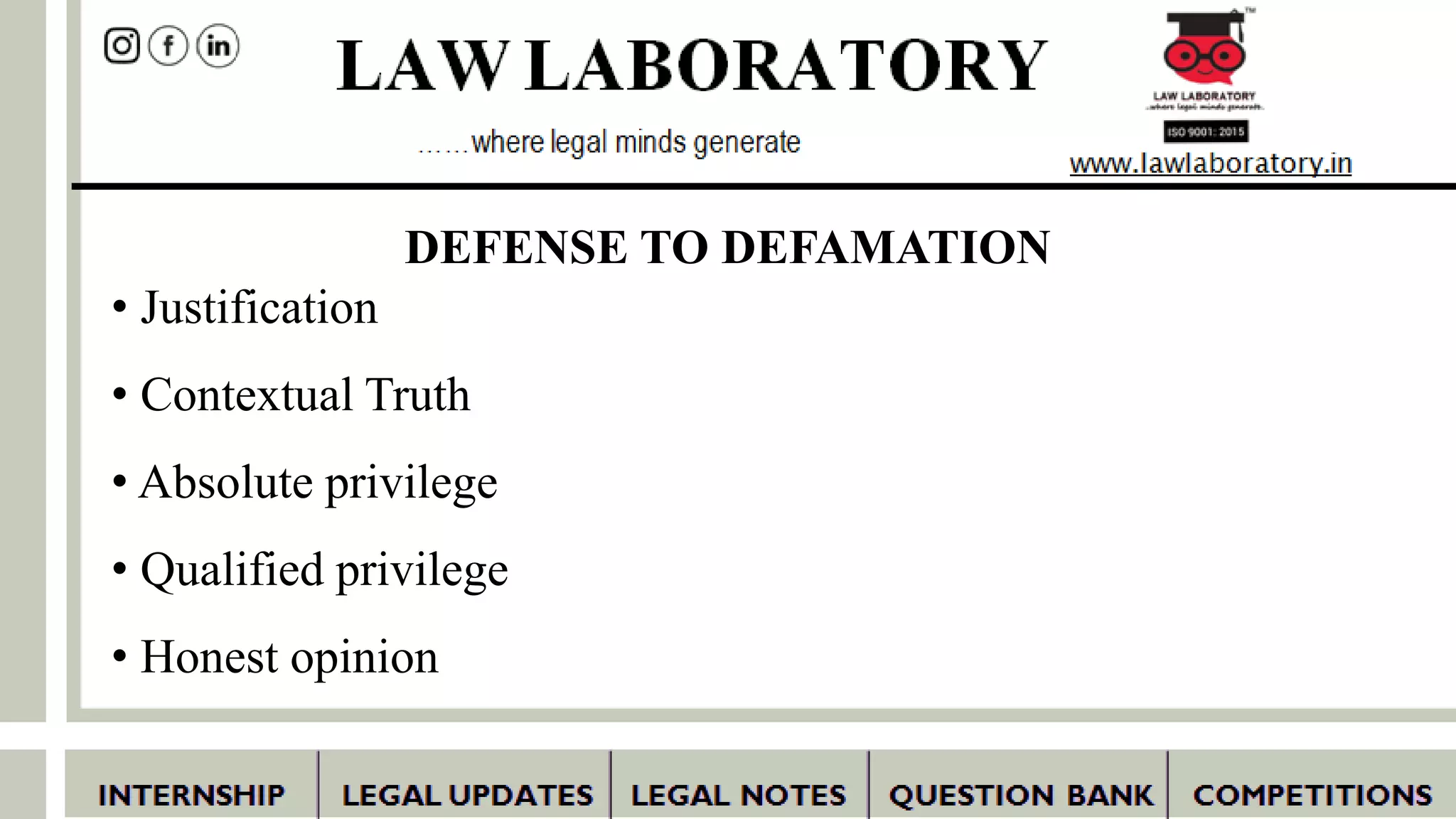 Defamation Law in India | PPTX