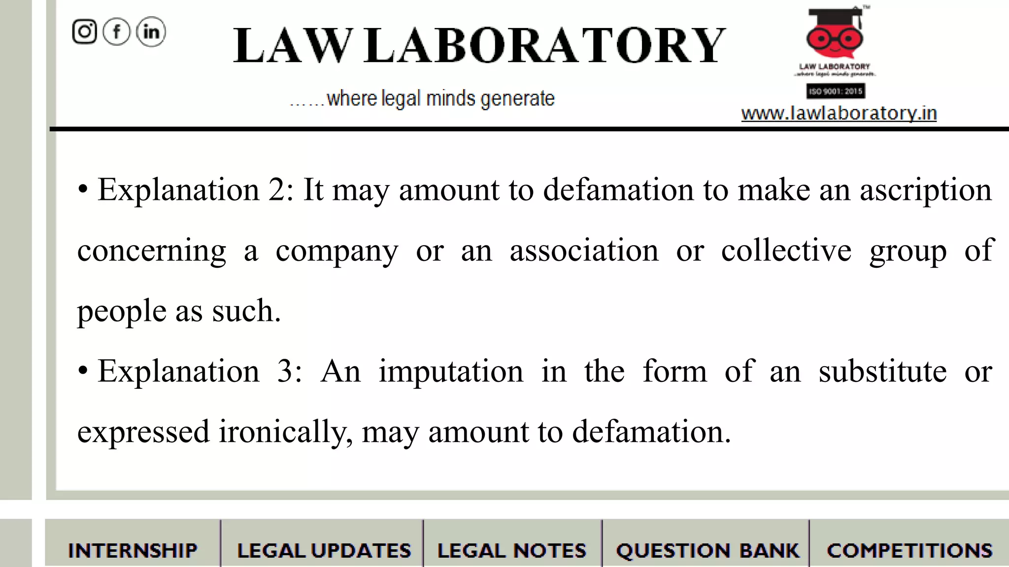Defamation Law in India | PPTX