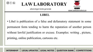 Defamation Law in India | PPTX