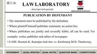 Defamation Law in India | PPTX