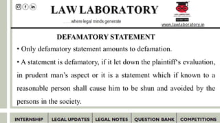 Defamation Law in India | PPTX