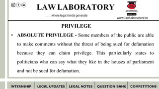 Defamation Law in India | PPTX