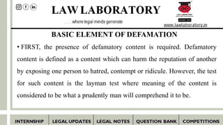 Defamation Law in India | PPTX