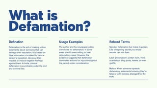Study on Defamation: Media Laws and Ethics | PPT