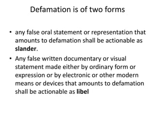 Defamation Ordinance 2002 and Contempt of Court Act 1976 | PPTX | Law